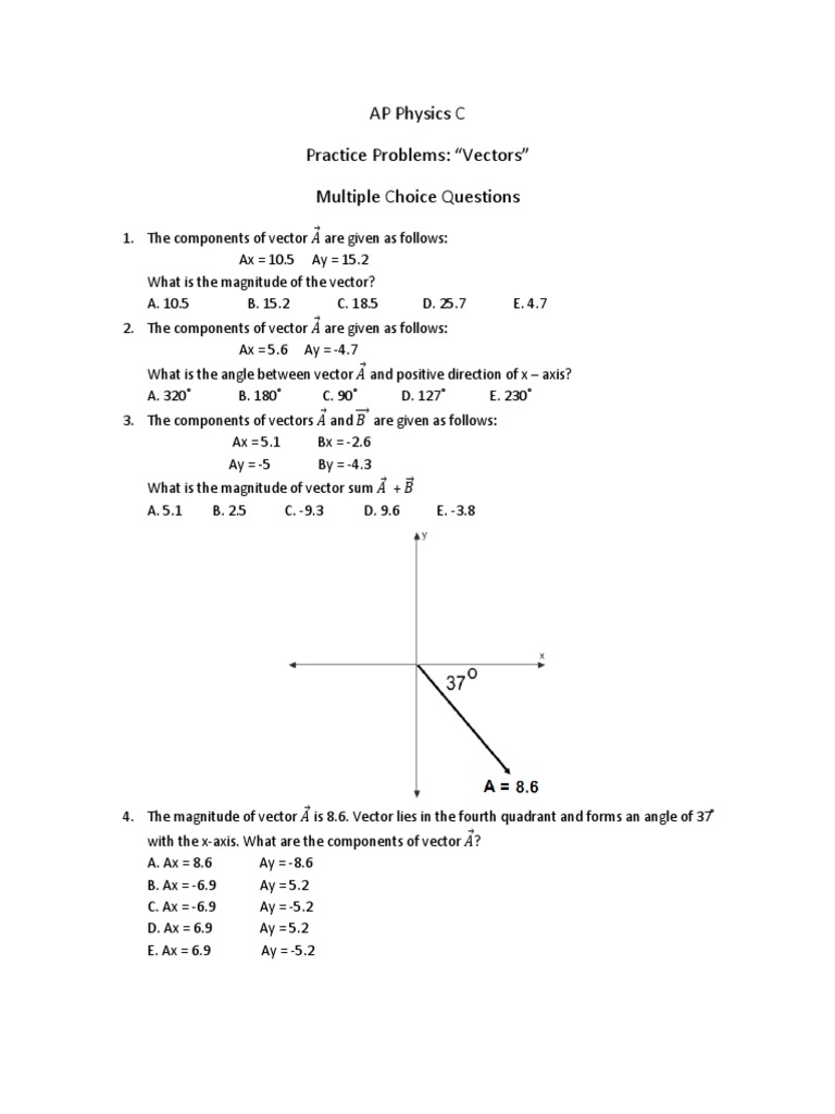 Vectors Practice Problems-2 | PDF | Euclidean Vector | Differential Geometry