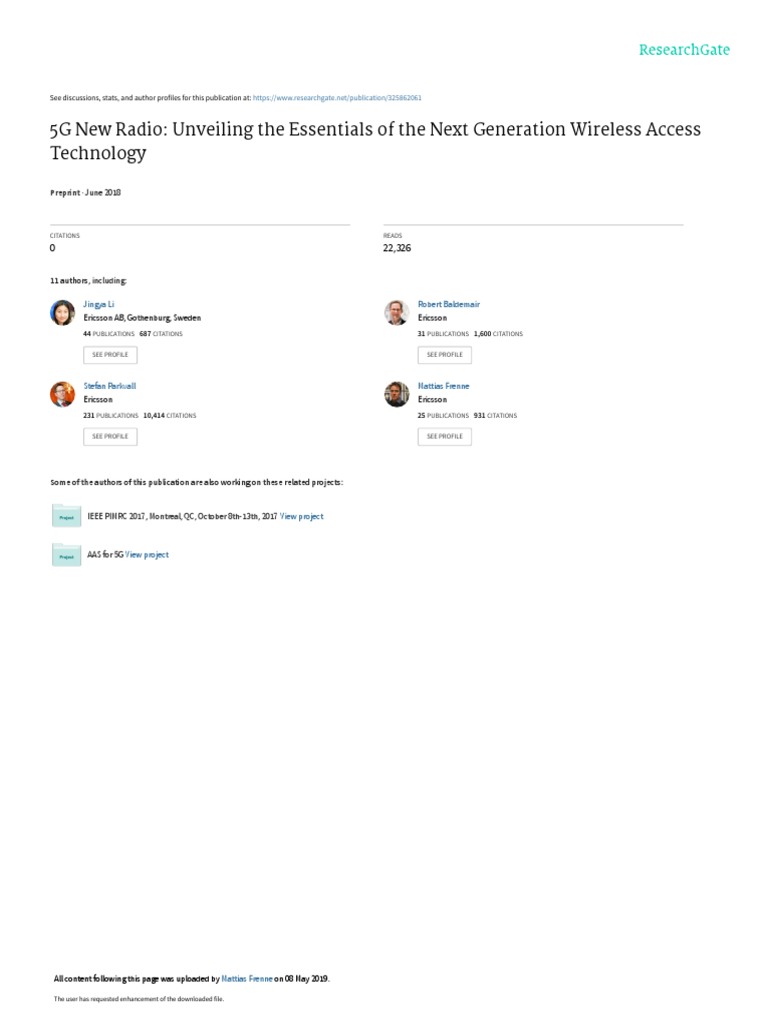 5G New Radio Unveiling The Essentials of The Next | Download Free PDF ...