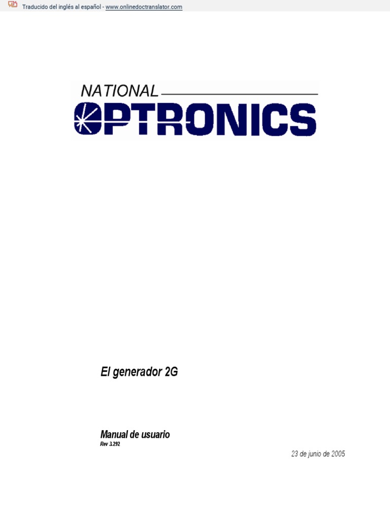 2G Manual Generador Español | PDF | Generador eléctrico | Software