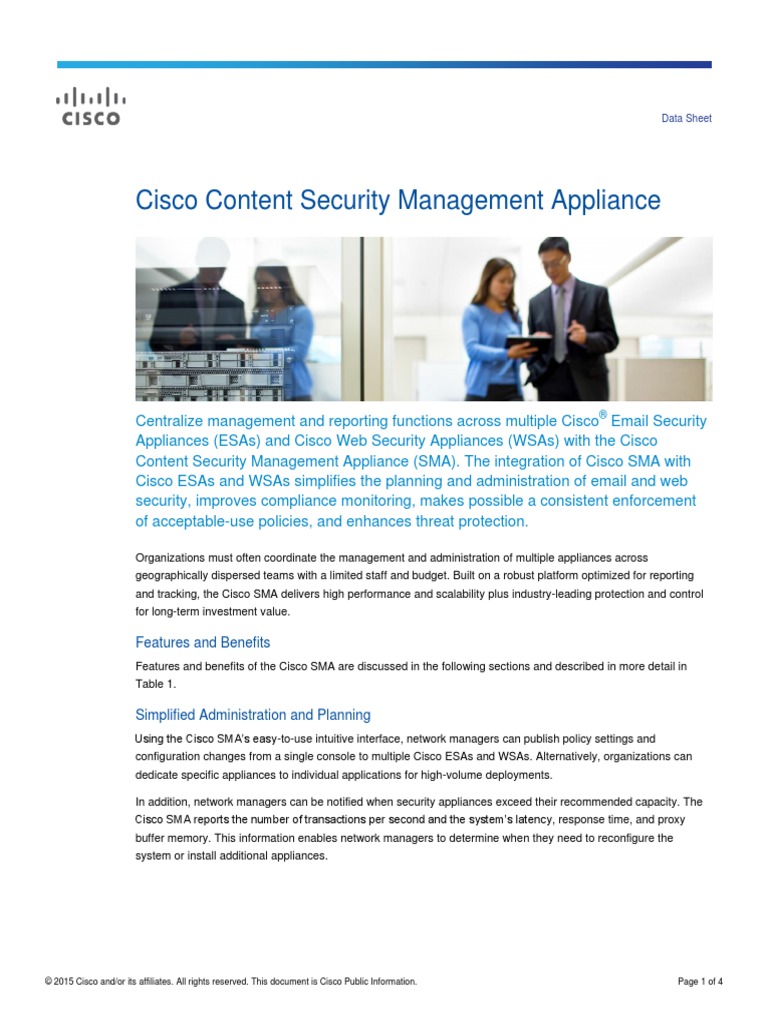 Datasheet - Cisco Content Security Management Appliance | PDF | World ...