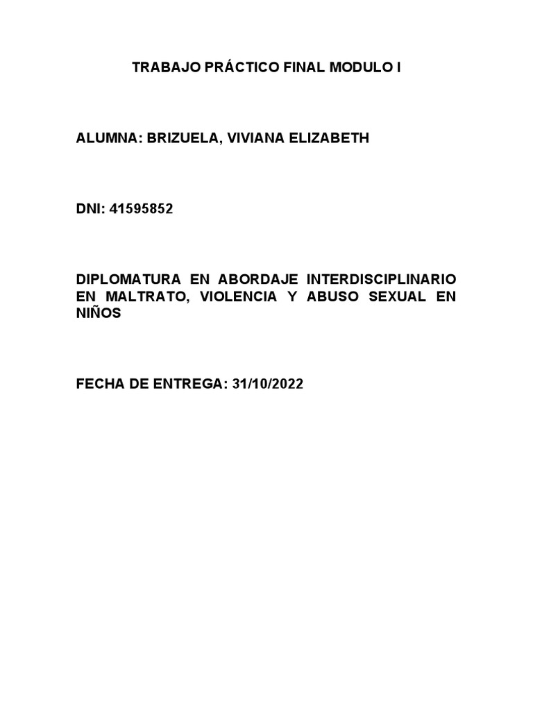 Maltrato Infantil: Definición y Prevención | PDF | Abuso infantil ...