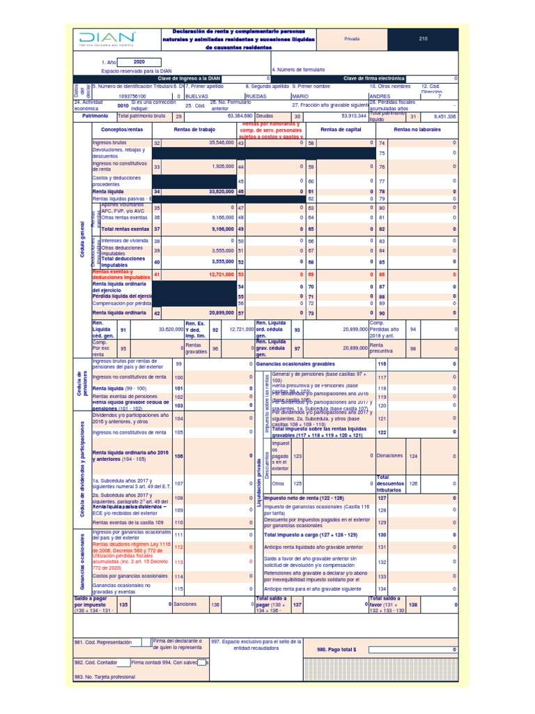 Formulario 210 | PDF | Economias | Pagos