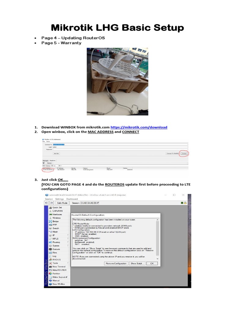 Mikrotik LHG Basic Setup | PDF