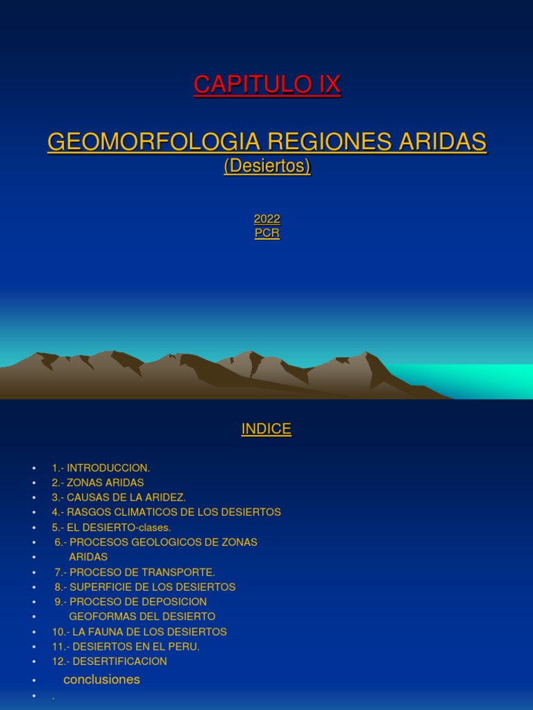 Cap. 09 - Geomorfologia de Zonas Aridas | PDF | Desierto | Clima