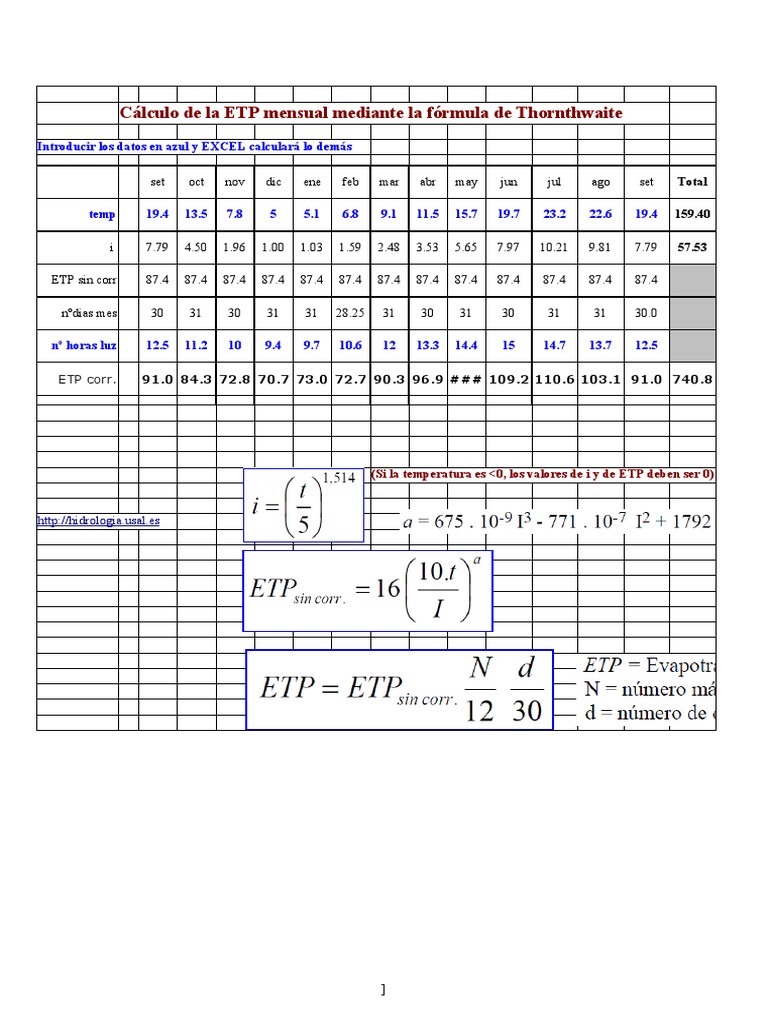 ETP Thornthwaite | PDF