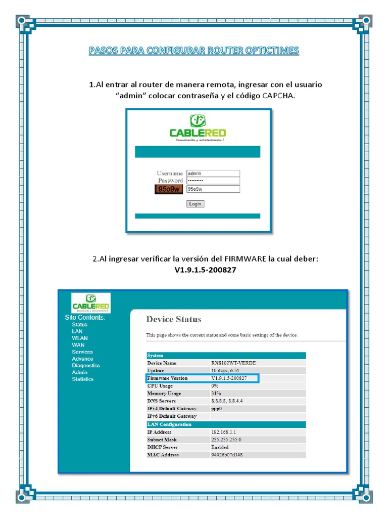 Configuracion Optictimes Actualizado | PDF