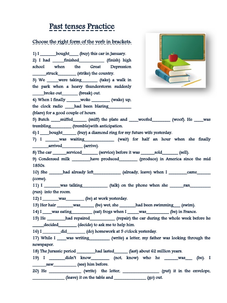 Past tenses practice verbs | PDF