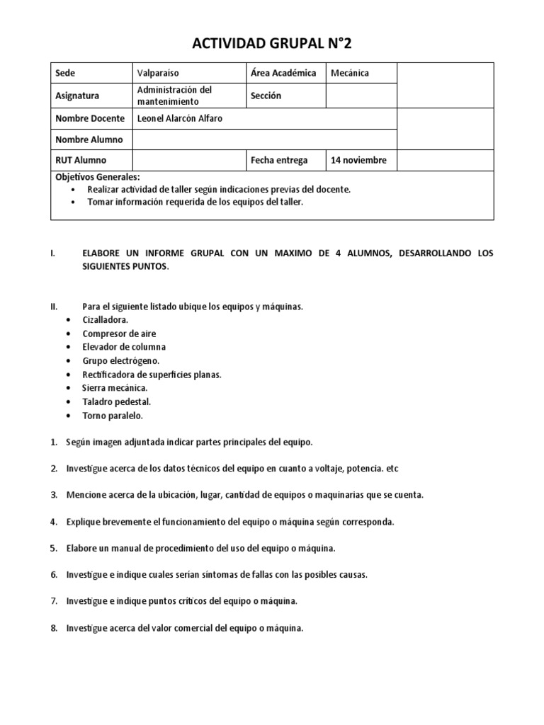 Actividad Practica Grupal N°2 | PDF