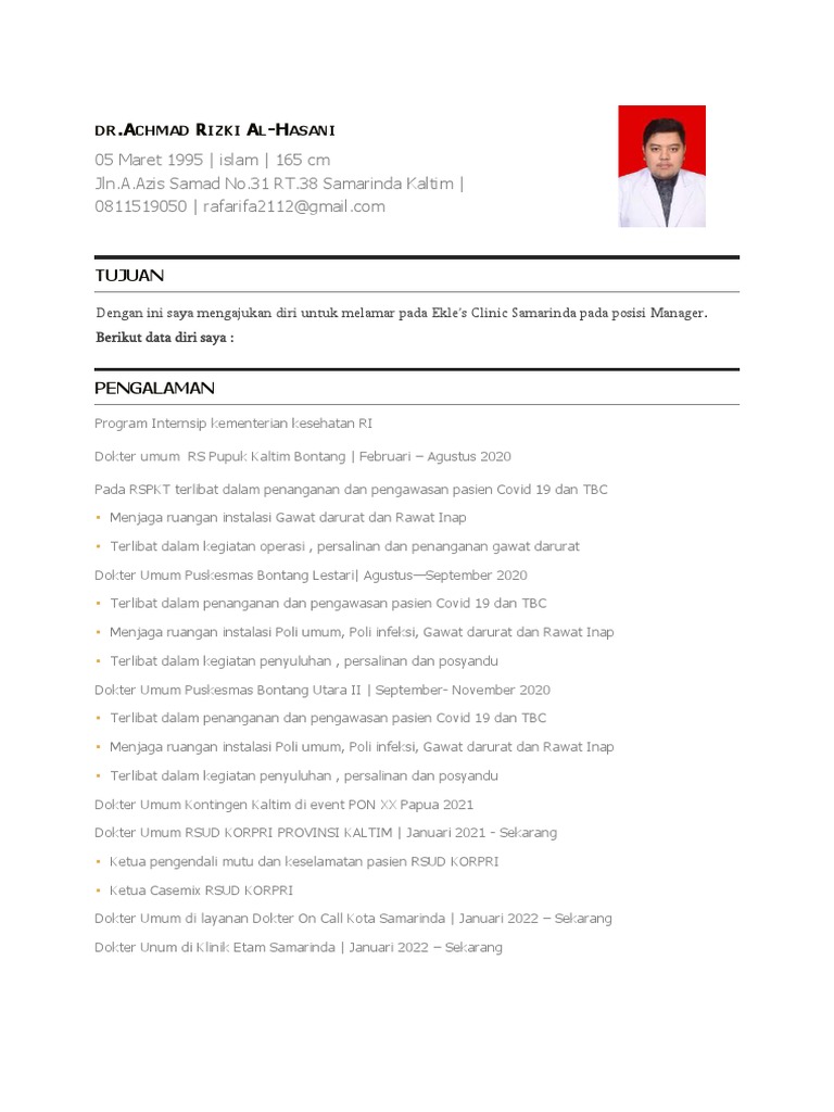 CV DR Achmad Rizki Al Hasani-Dikompresi | PDF