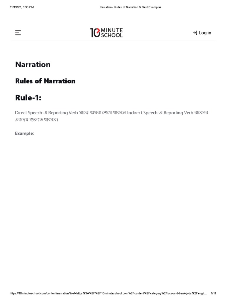 Narration - Rules of Narration & Best Examples | PDF | Linguistics ...