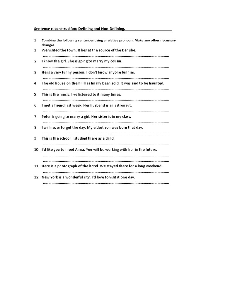 Relative Clauses Rephrasing | PDF