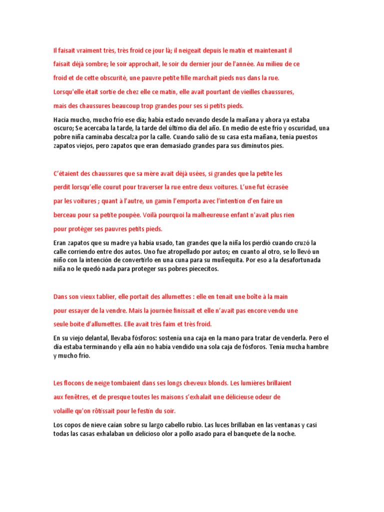 La Petite Fille aux Allumettes : Résumé | PDF