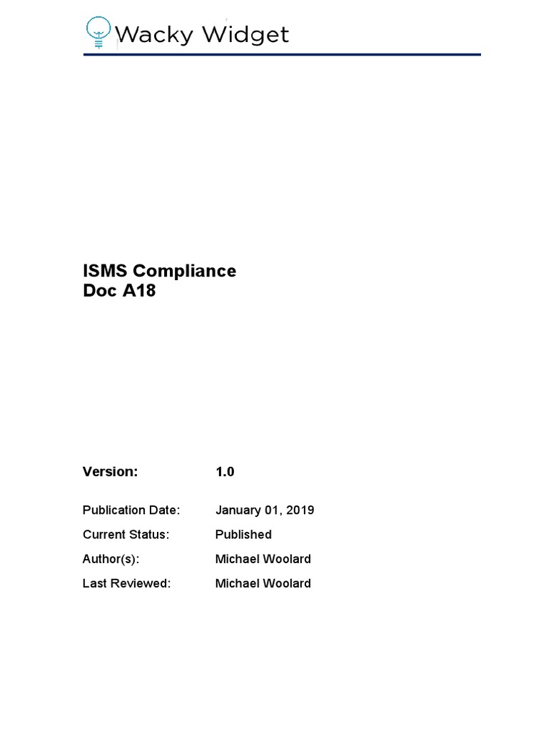 A18 Compliance v1 | PDF | Regulatory Compliance | Copyright