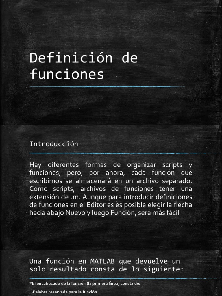 Definición y ejemplos de funciones en MATLAB | PDF | Función ...