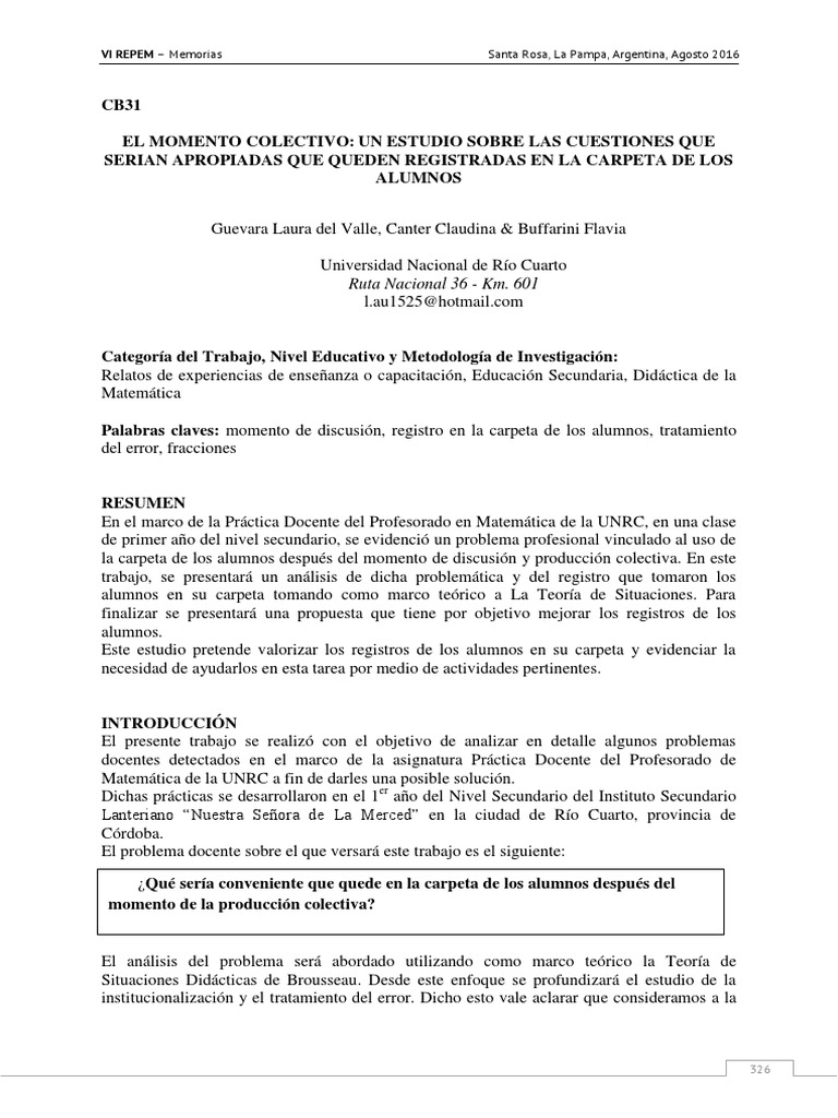 CB31 - Guevara CARPETA DEL ALUMNO | PDF | Maestros | Método de enseñanza