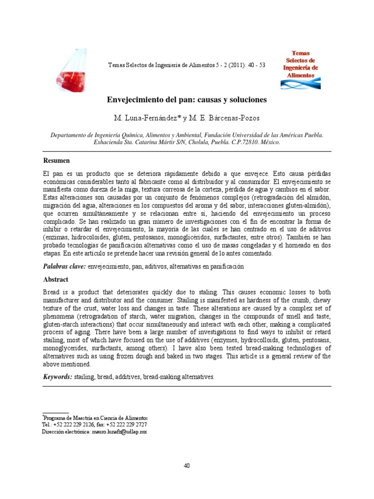 Envejecimiento Del Pan: Causas y Soluciones | PDF