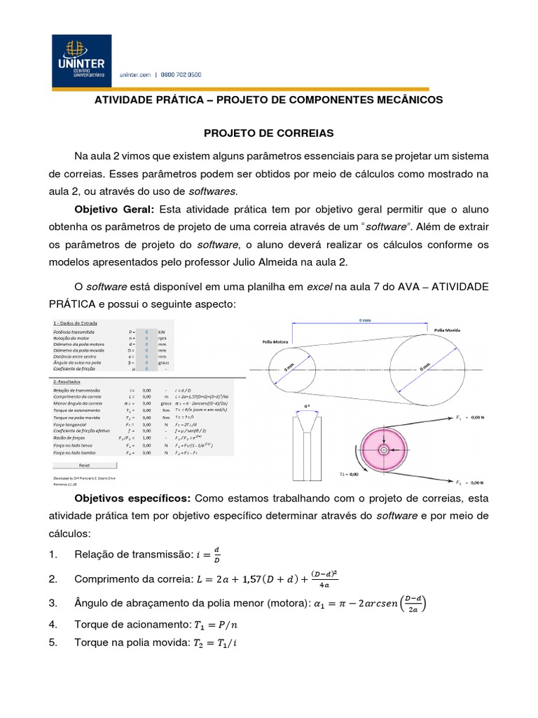 ATIVIDADE PRATICA - Proj. Comp. Mêc. | PDF | Atrito | Torque ATIVIDADE PRATICA - Proj. Comp. Mêc. | PDF | Atrito | Torque