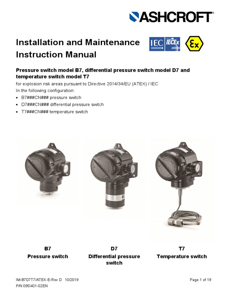 IM Switch Series 7 ATEX Exd EN 15102019 JM | PDF | Electrical Connector ...