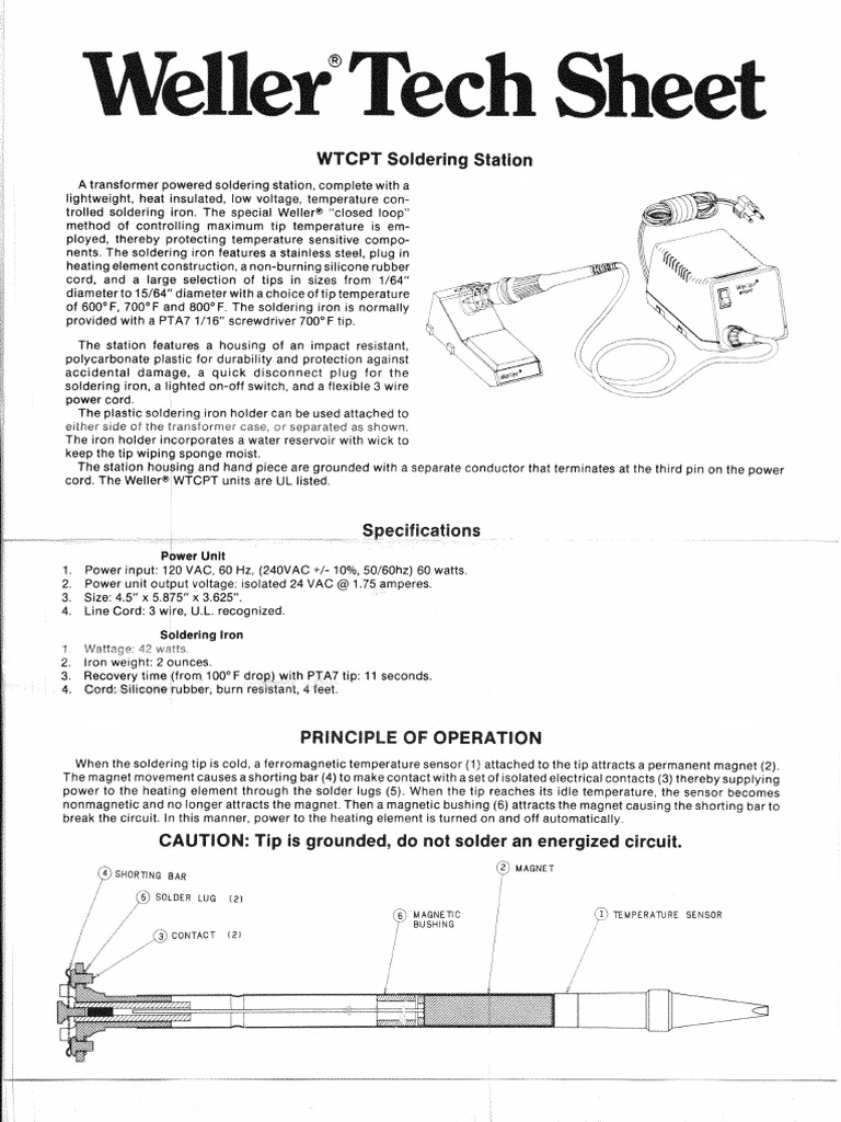 Weller WTCPT Datasheet | PDF