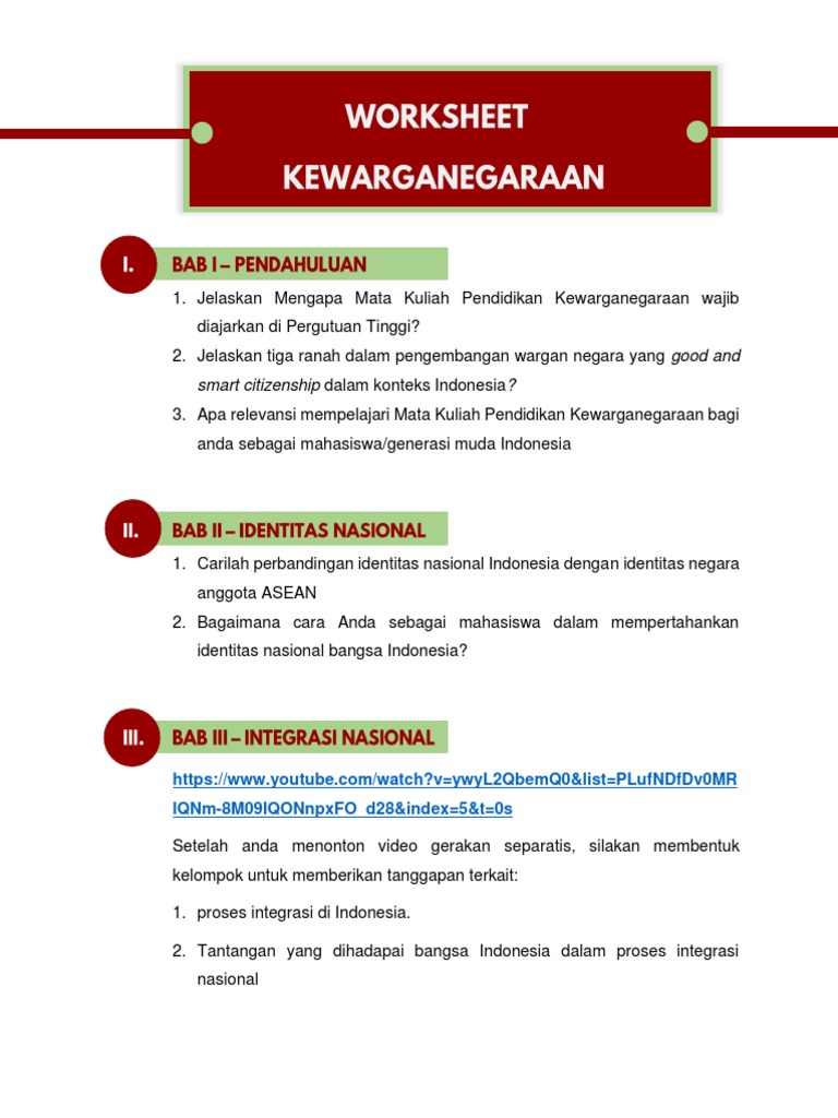 KWN Worksheet | PDF | Ilmu Sosial