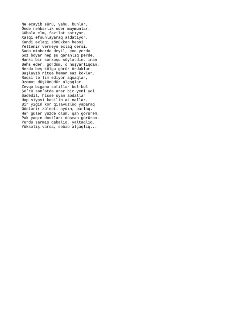 Azər Poeması Hüseyn Cavid | PDF