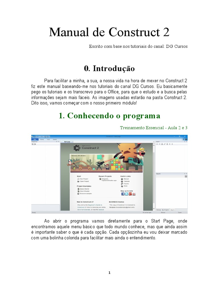 Manual de Construct 2 (INCOMPLETO) | PDF | Desenvolvimento de software | Programas