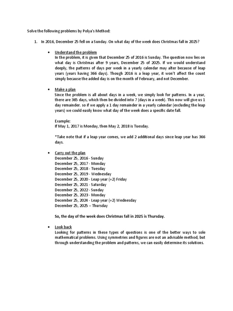 Problem Solving by Polya's Method | PDF