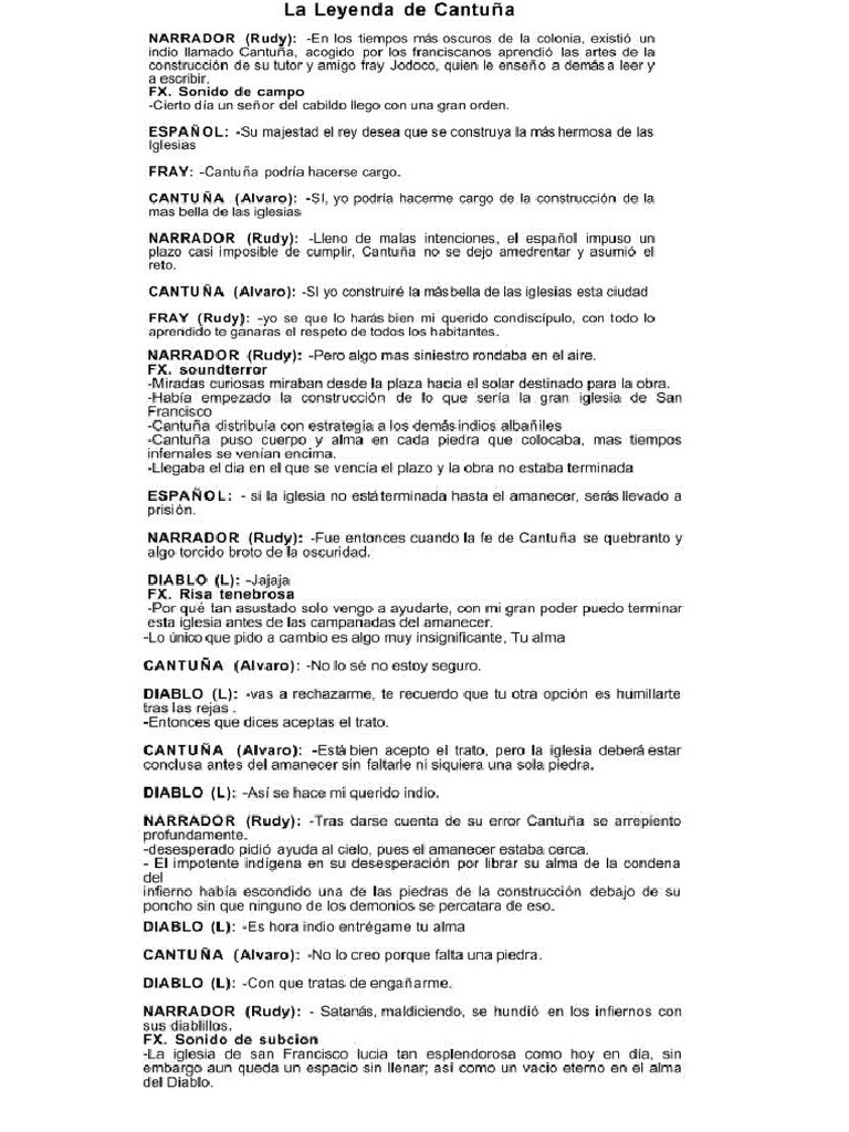 Leyenda de Cantuña | PDF