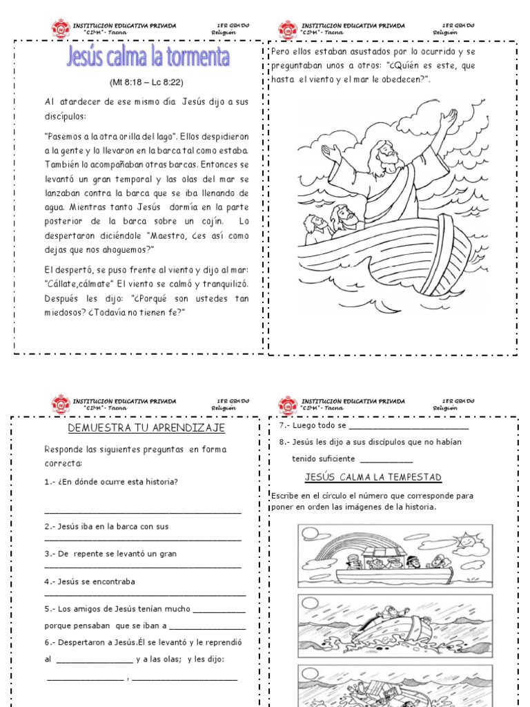 Religión - 29 - Jesús Calma La Tempestad | PDF | Jesús