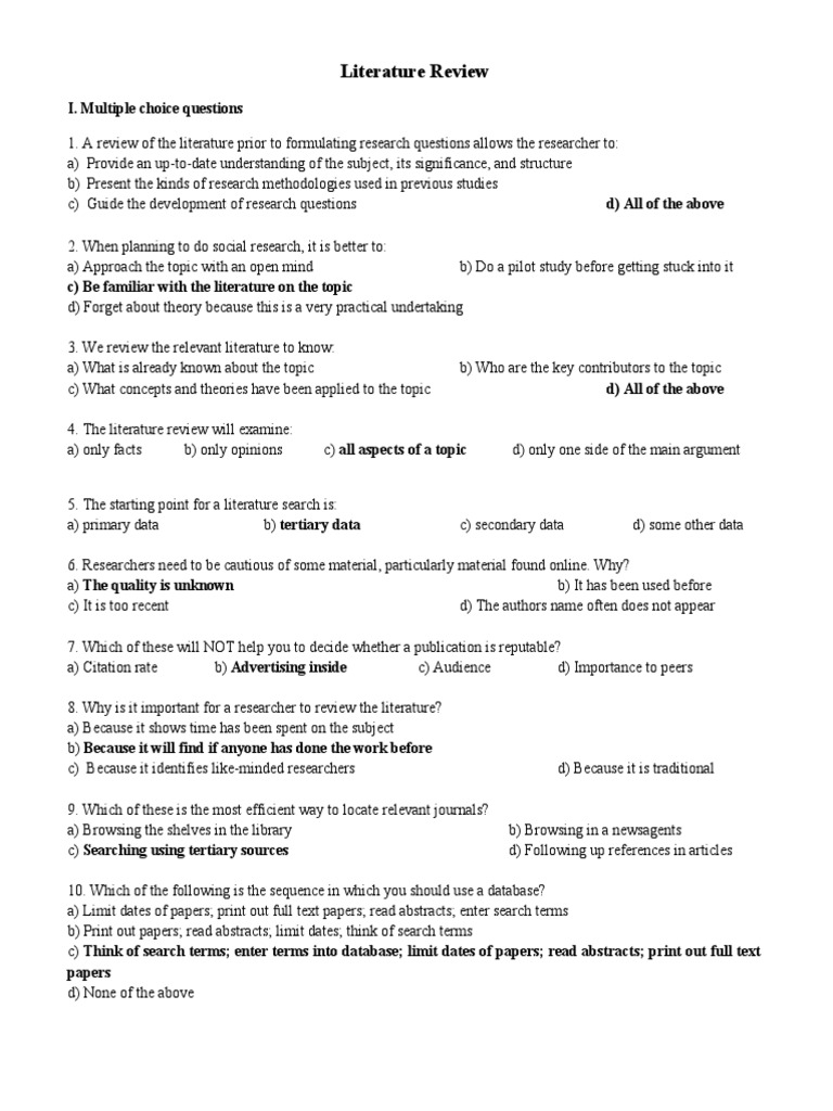 Importance of Literature Review in Research | PDF