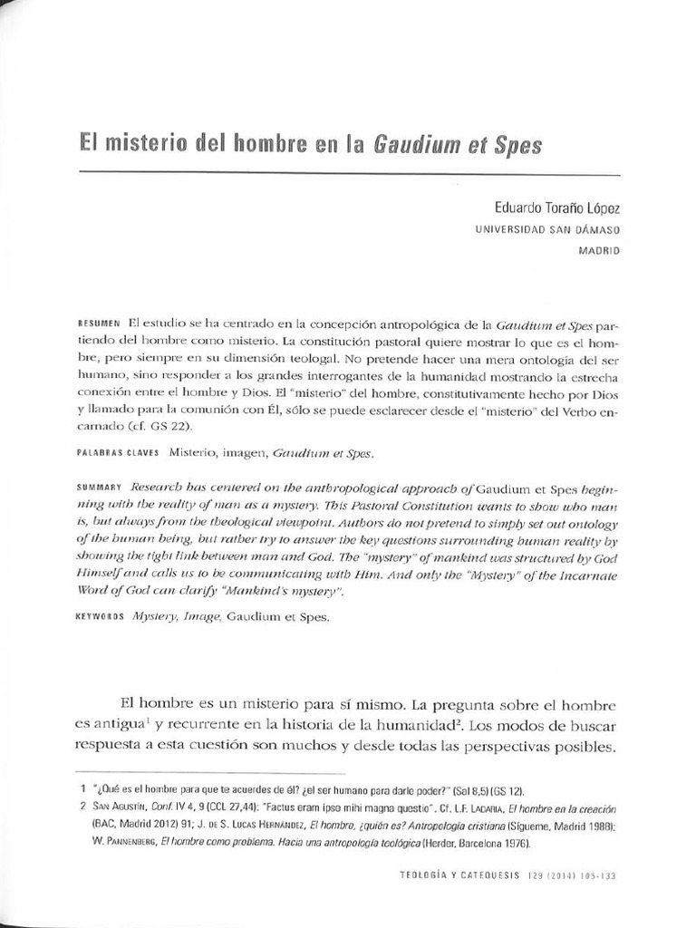 1d. El Misterio Del Hombre en GS | PDF