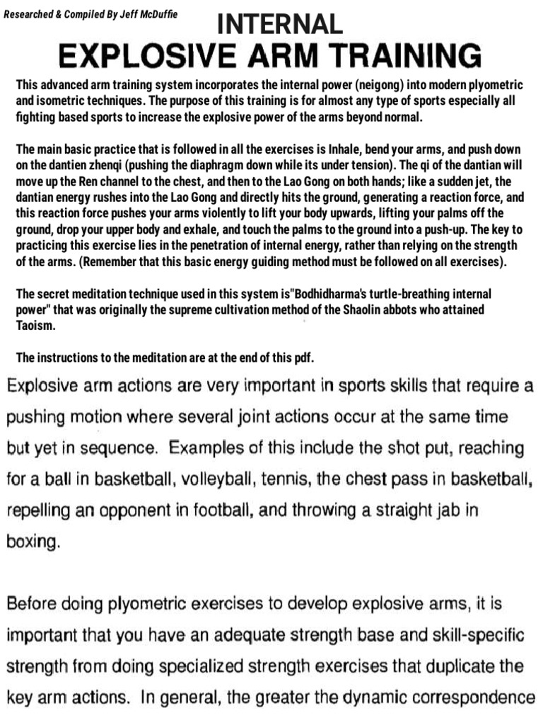 Internal Explosive Arm Training | PDF | Breathing | Abdomen
