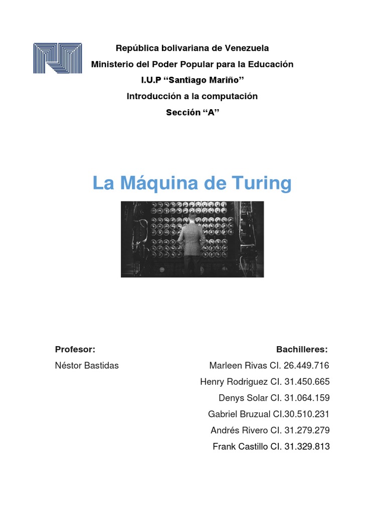 La Máquina de Turing: Fundamentos y Función | PDF