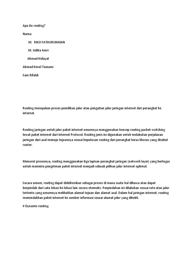 Tugas Aij Dynamic Routing | PDF | Komputer