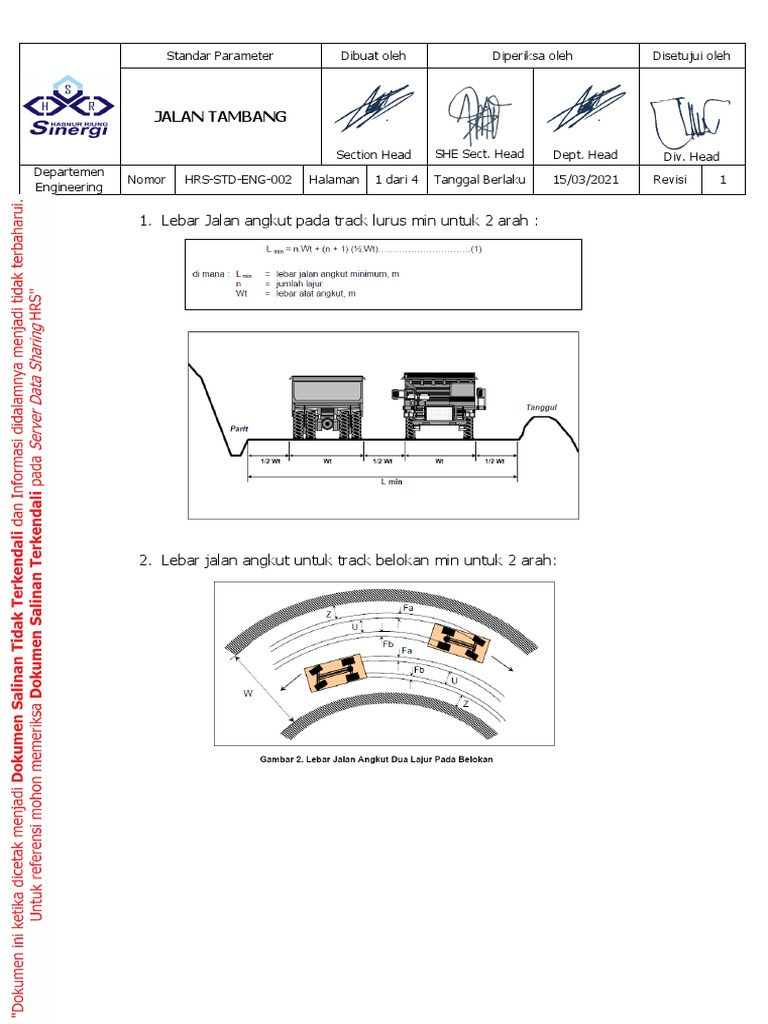 HRS-STD-ENG-002 Jalan Tambang - Rev.1 | PDF | Teknologi & Rekayasa