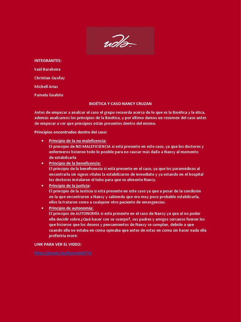 Bioética y Caso de Nancy Cruzan | PDF