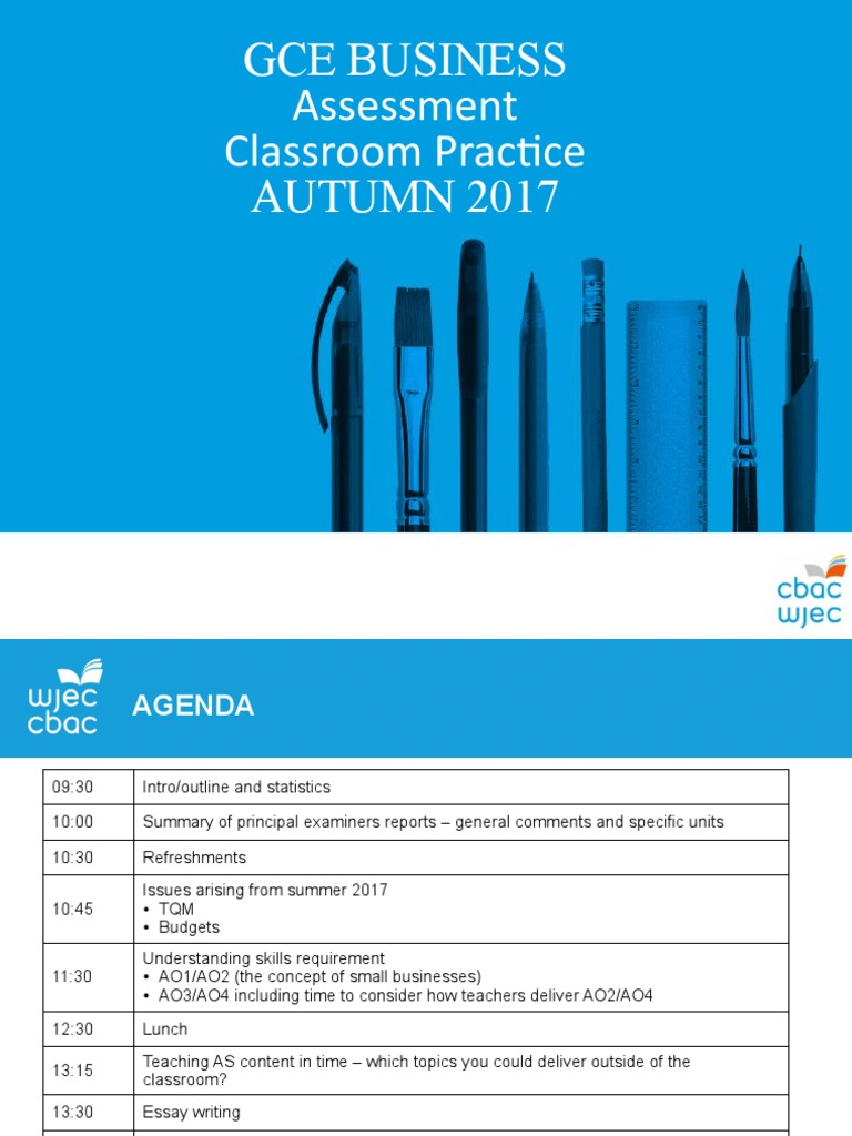 1 Wjec Gce Business CPD 2017 Eng | PDF | Test (Assessment) | Business