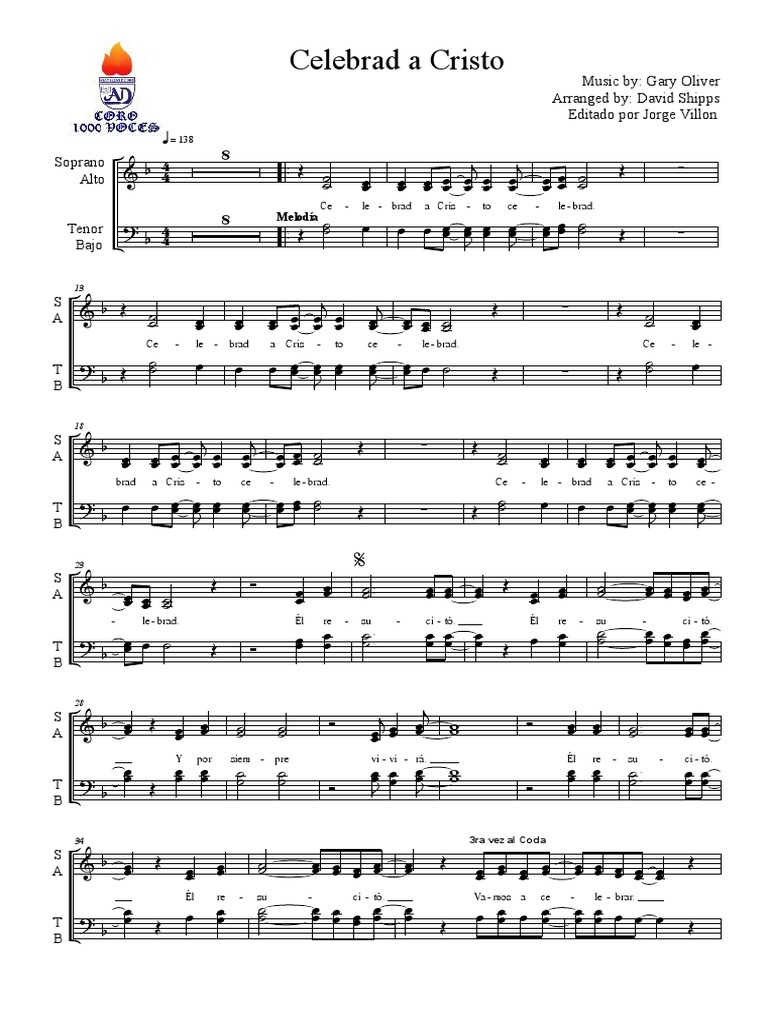 Celebrad a Cristo: Canto Coral | PDF