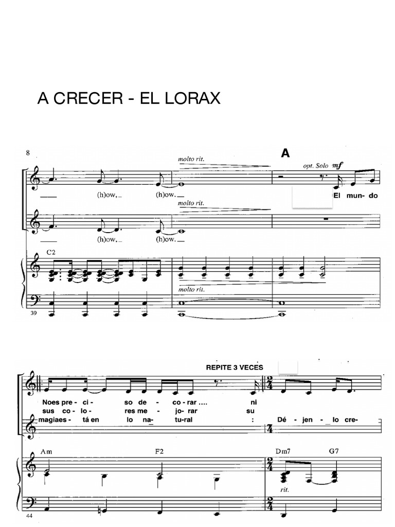 A Crecer: Canción del Lorax | PDF