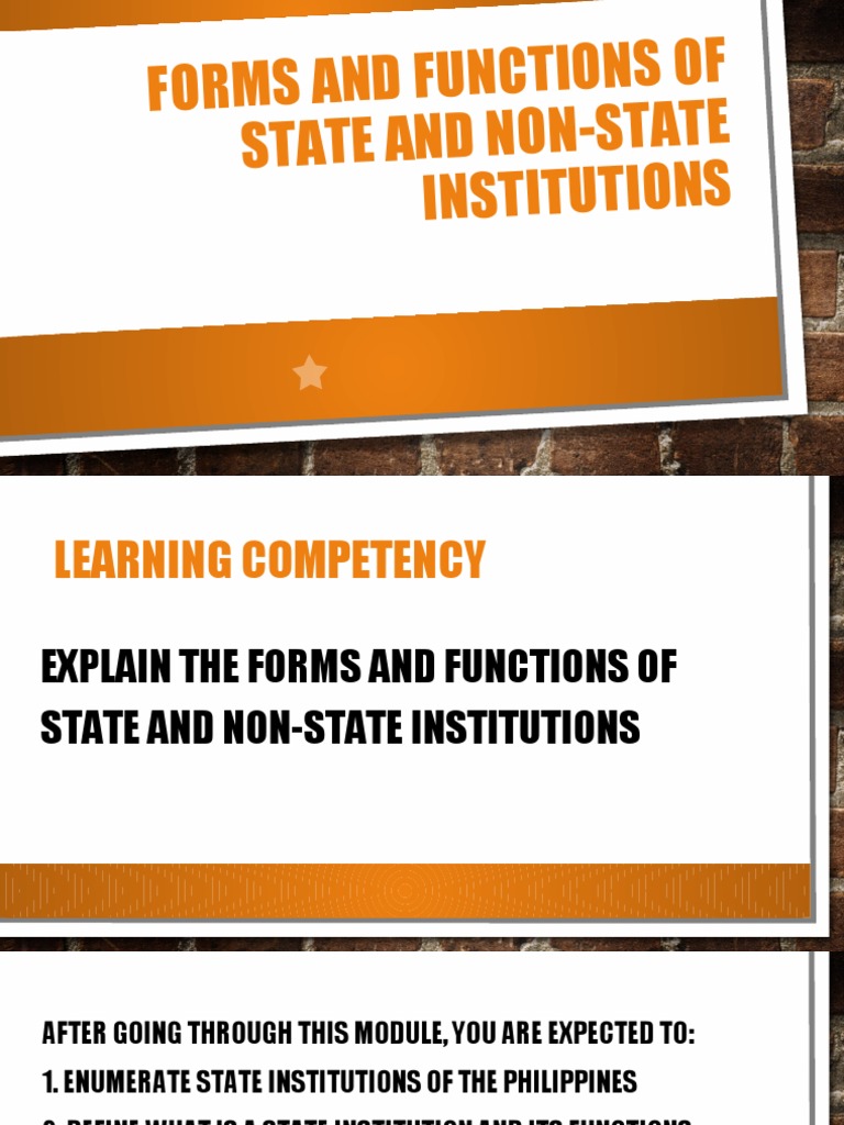 Explaining the Forms and Functions of State and Non-State Institutions | PDF | Trade Union ...