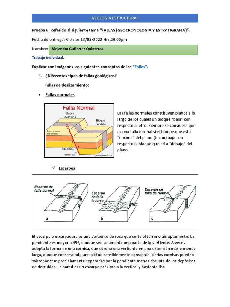 Prueba 6 | PDF | Falla (geología) | Geología