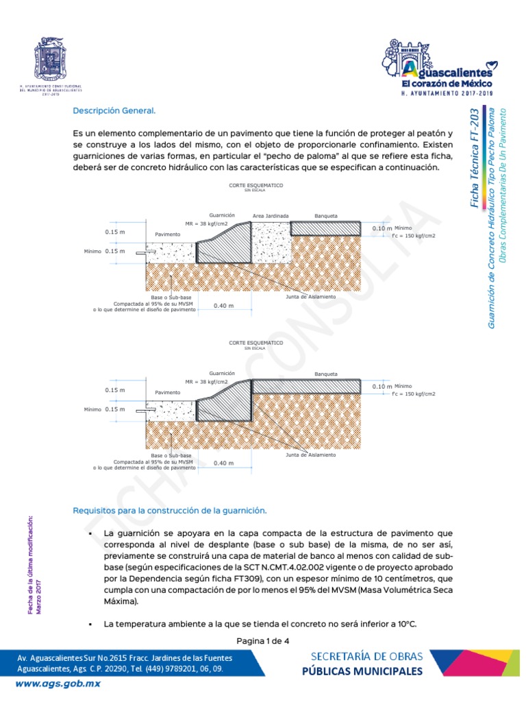 Guarnición de Concreto Tipo Pecho Paloma | PDF