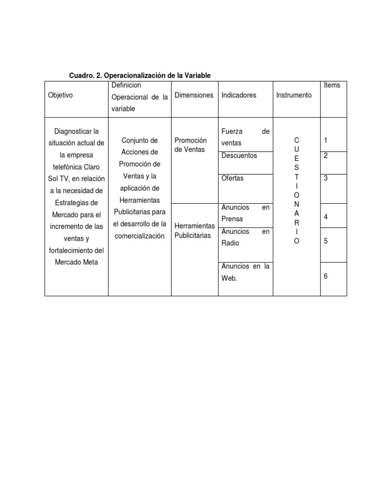 Modelos de Instrumentos de Validacion y Cuadro de Operac | PDF | Business | Economias
