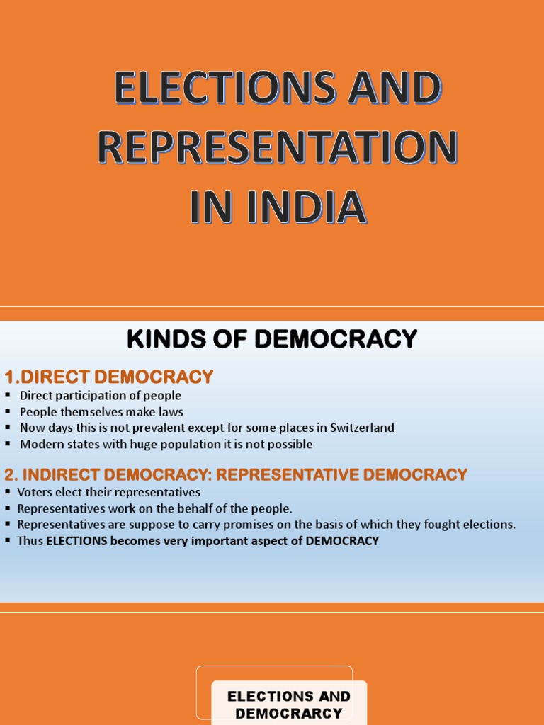Elections and Representation in India | PDF | Voting | Elections