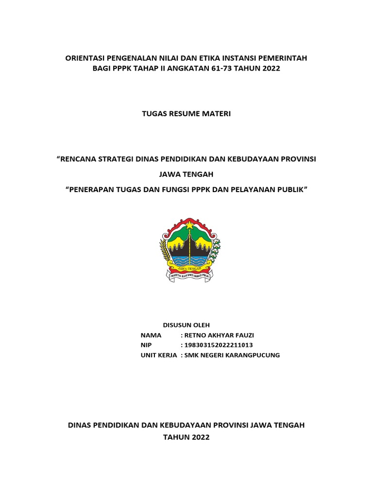 RESUME 4 Orientasi Dan Tempat Tugas PPPK | PDF
