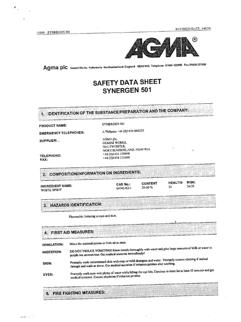 Agma Synergen 501 | PDF