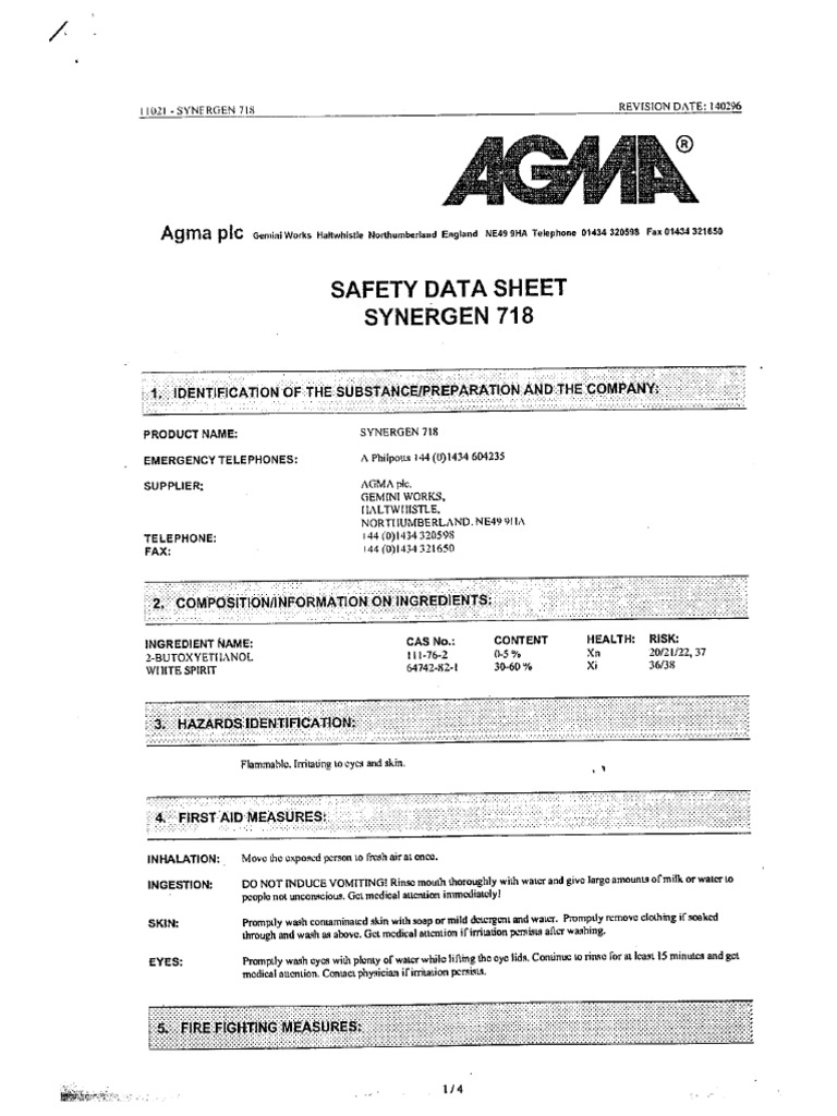 Agma Synergen 718 | PDF