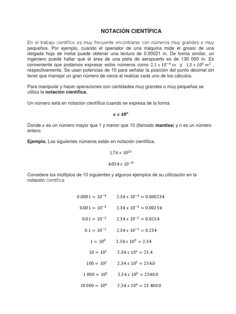 Guía de Notación Científica | PDF | Métodos y materiales de enseñanza