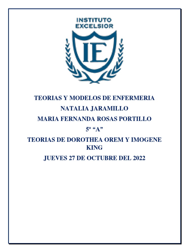 Teorias de Dorothea Orem y Imogene King | PDF