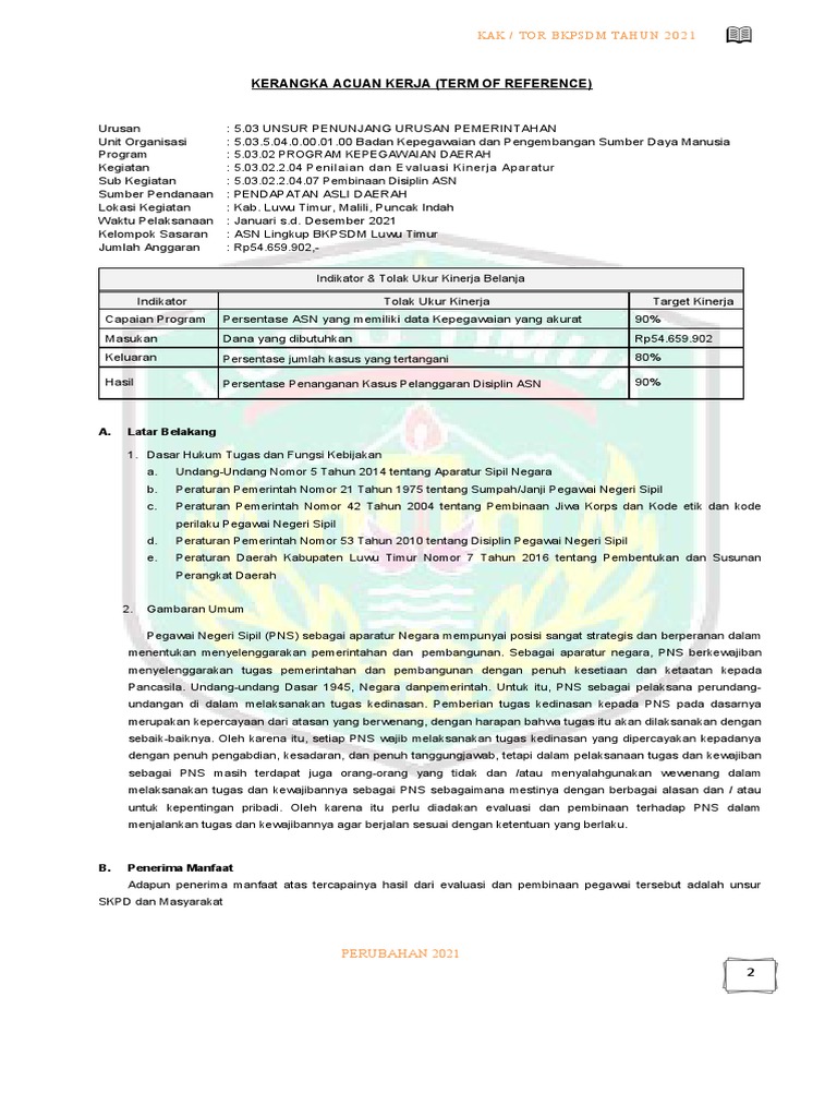 Pembinaan Disiplin ASN Luwu Timur 2021 | PDF | Bisnis